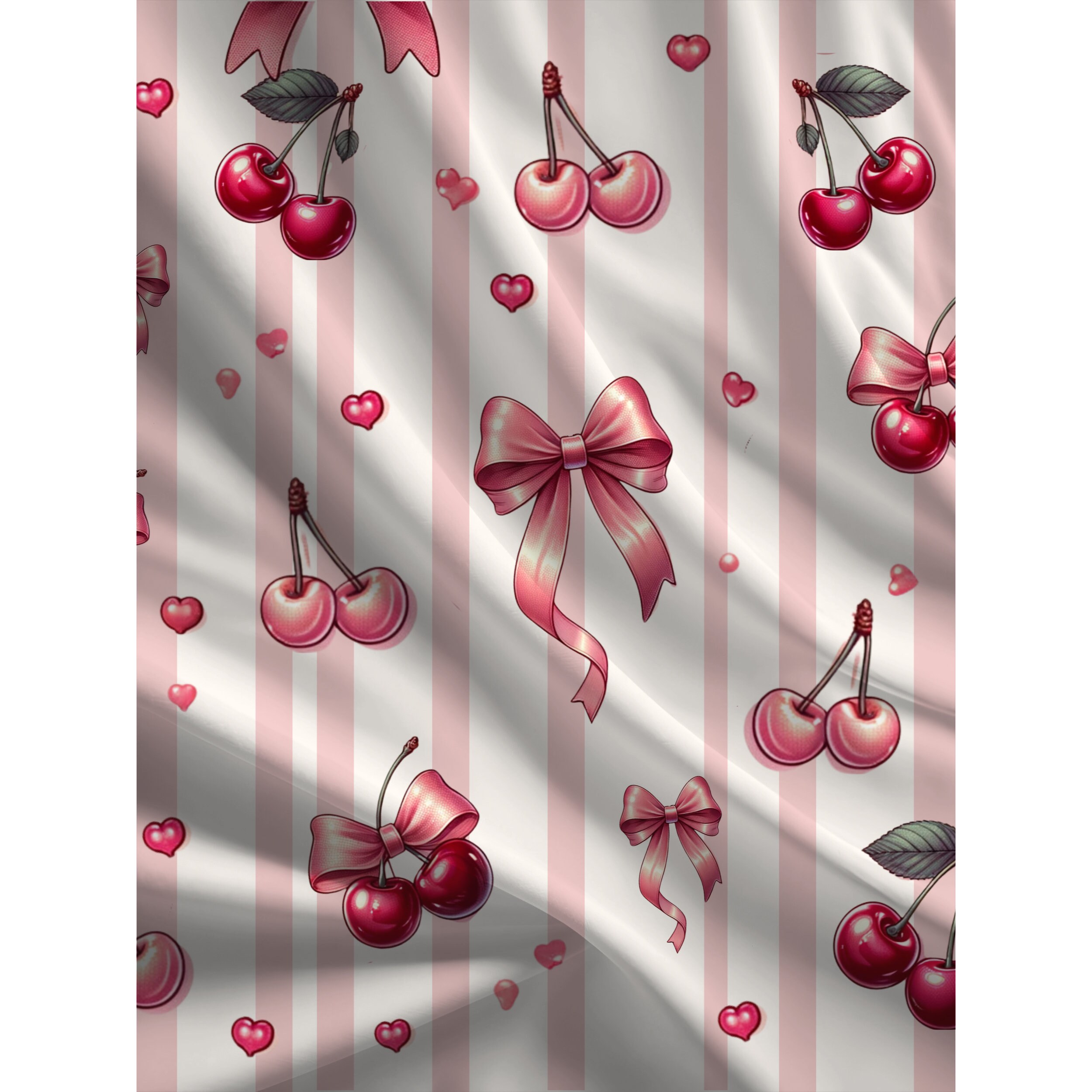 Coquette Room Decor, Cherry Ribbons Plush Blanket, Aesthetic Pink Striped Throw for Stylish ...