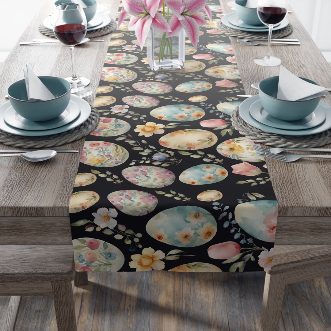 Easter Eggs Table Runner, Spring Colorful Decor, Dining Table Linen, Home Decor - Etsy