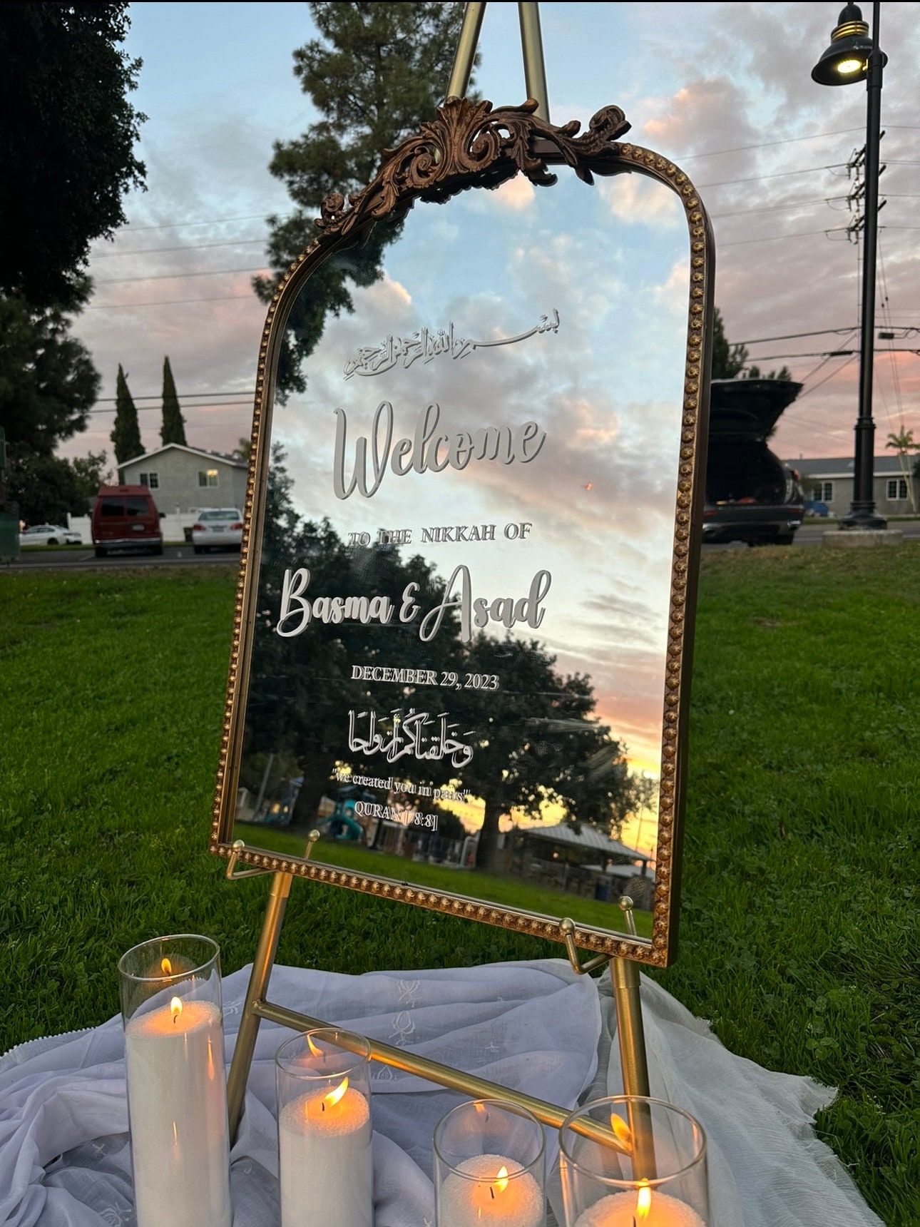 Wedding Welcome Sign Mirror for Nikkah, Engagement, Wedding Fully ...