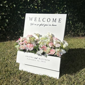 Flower Box Welcome Sign Vinyl Decal ONLY - Etsy