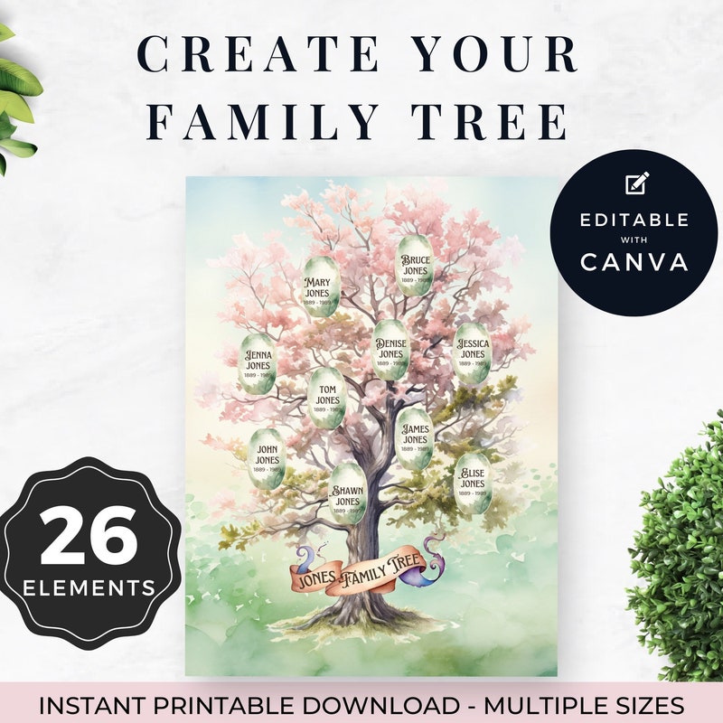 Family Tree Book Template - Etsy