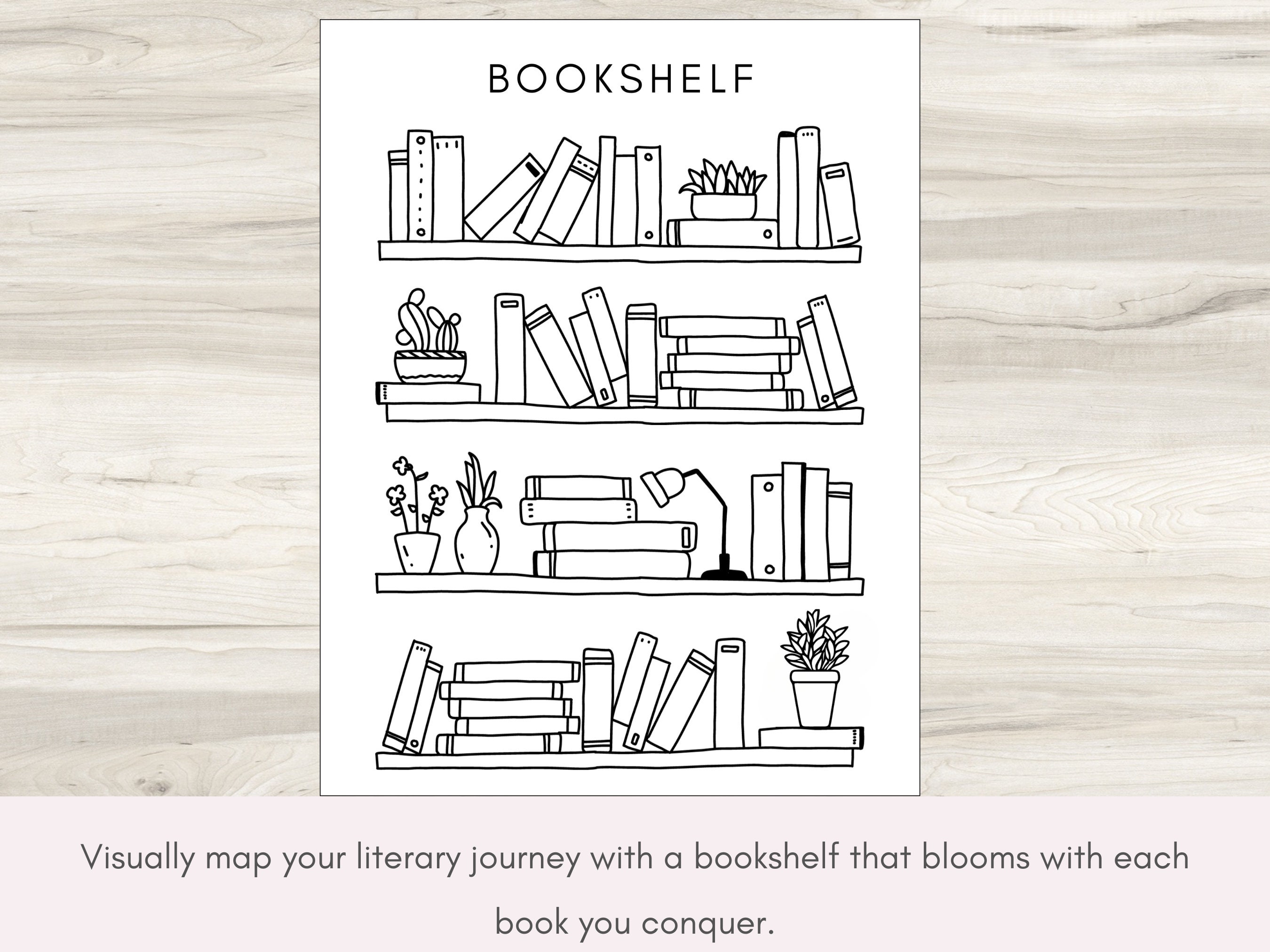 Bookshelf Reading Tracker, Reading Tracker, Reading Log, Books Read ...