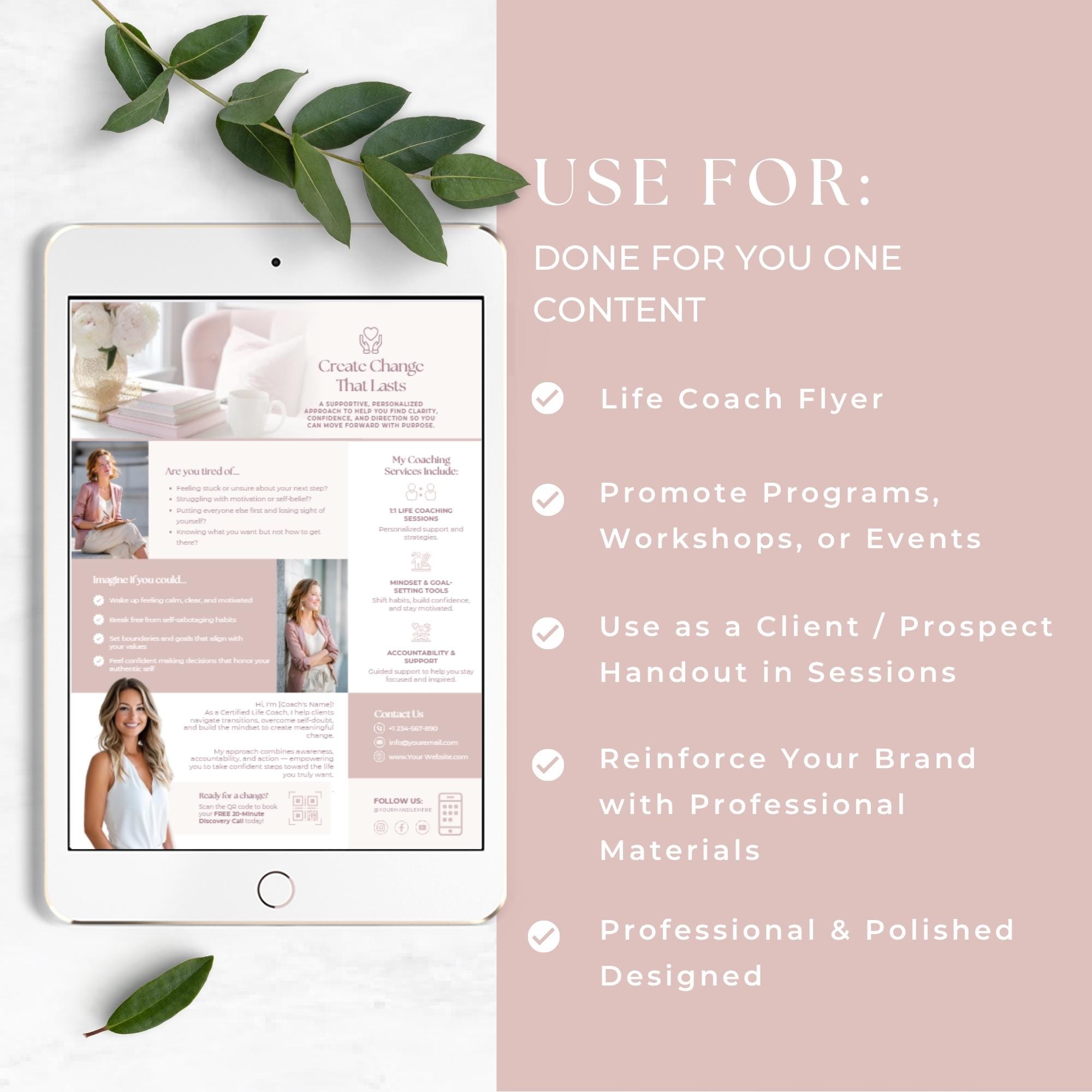 Life Coach Flyer Editable Template, Coaching Services Business ...