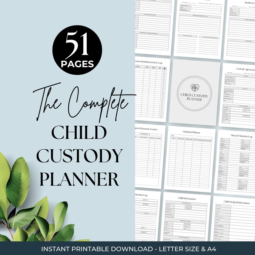 Child Custody Binder Printable, Shared Parenting Planner, Child Support ...