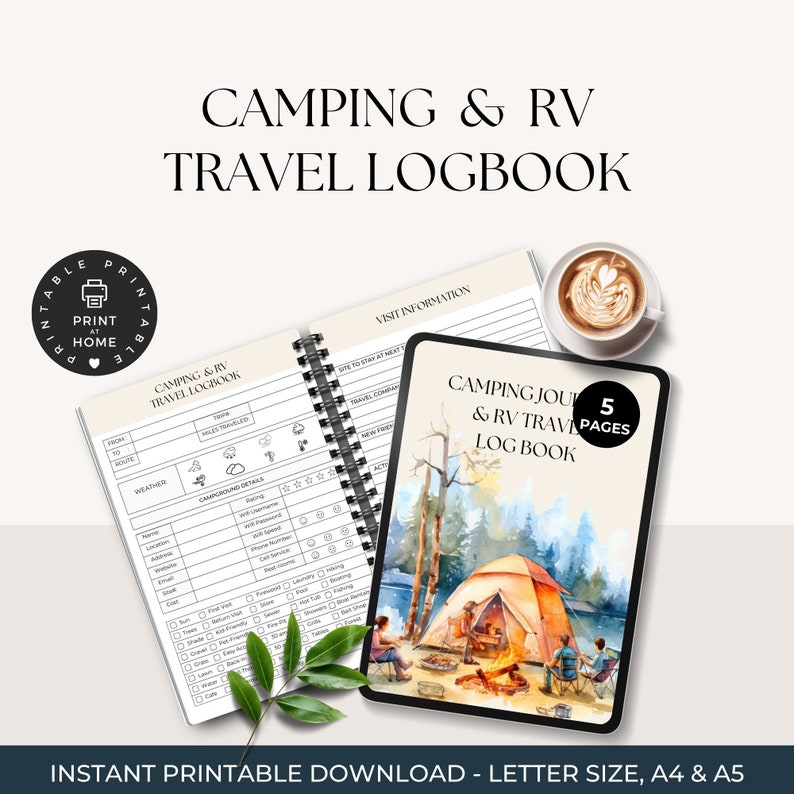 RV Camping Log, Campsite Log, RV Travel Planner, Adventure Journal ...