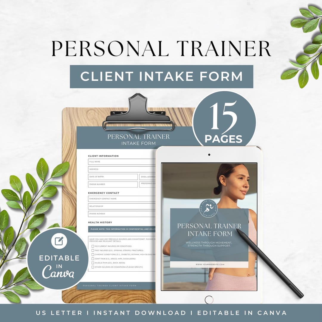 Personal Training Client Intake Form, Fitness Coach Onboarding ...