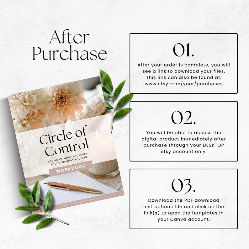 Circle of Control Worksheets Template, Therapy Workbook, Life Coach ...