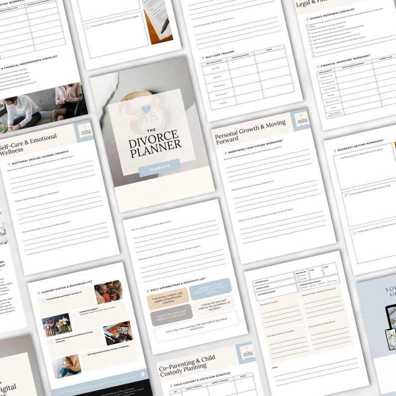 Divorce Planner Template, Co-parenting Checklist, Financial Worksheets ...