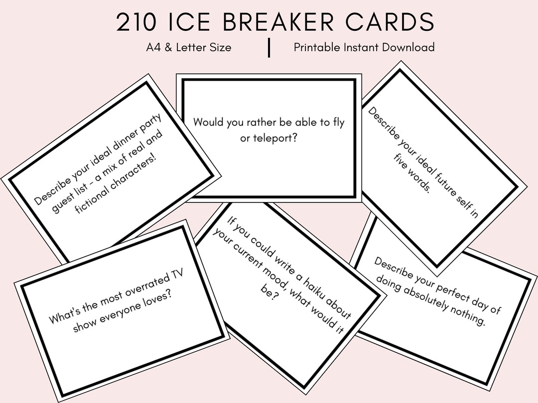 Ice Breaker Cards Conversation Starter Cards Conversation Cards Get to ...