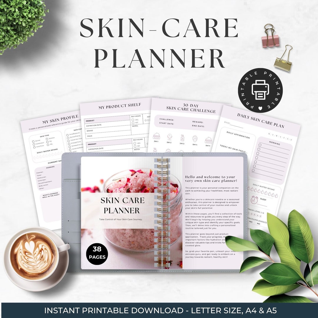 Skin Care Printable, Beauty Planner, Habit Tracker Planner, Self-care ...