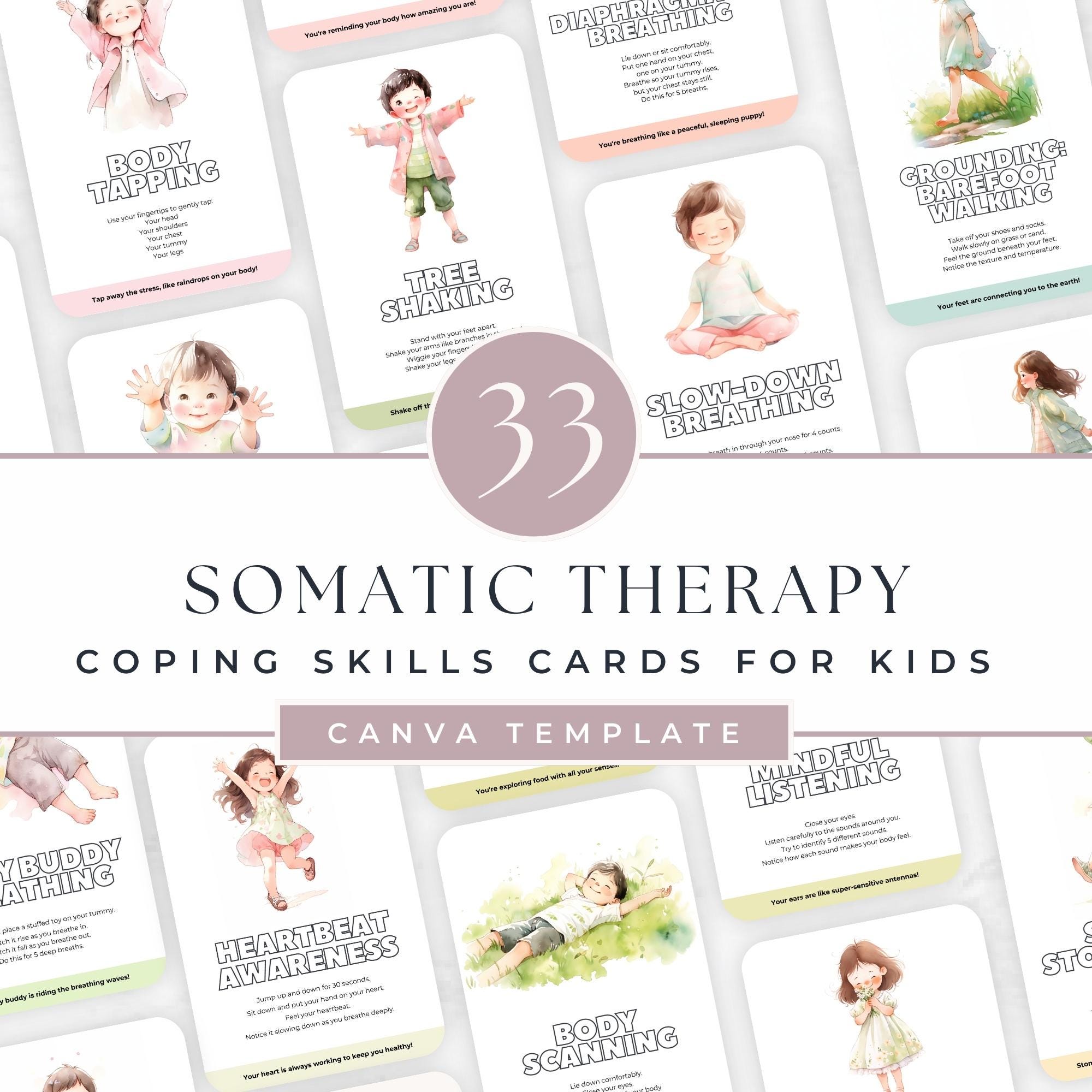 Somatic Cards for Kids, Emotional Regulation Tools, Coping Skills for ...