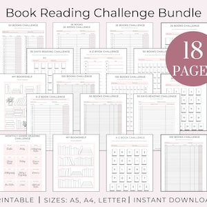 Book Challenge Printable Reading Challenge for Book Lovers Reading ...