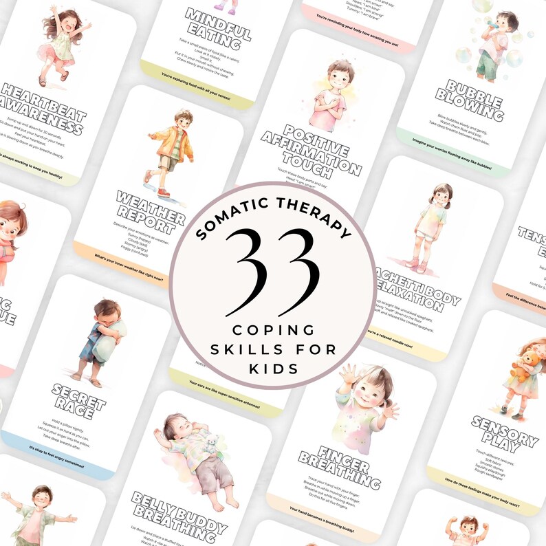 Somatic Cards for Kids, Emotional Regulation Tools, Coping Skills for ...