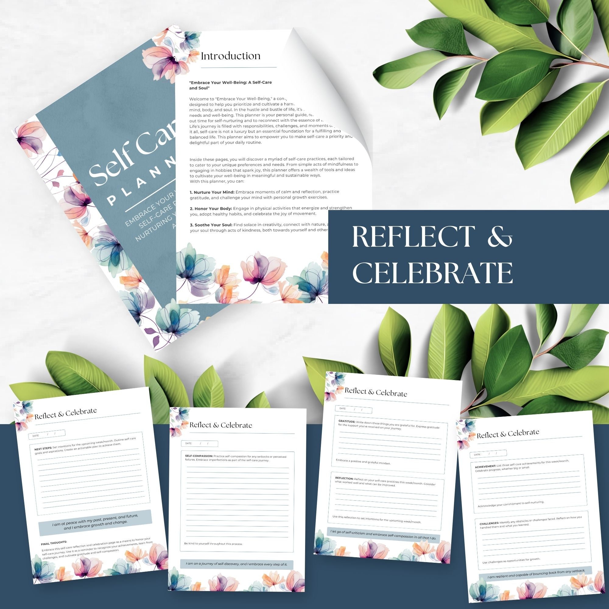 Self Care Workbook Template, Self Care Planner Canva Template, Holistic ...