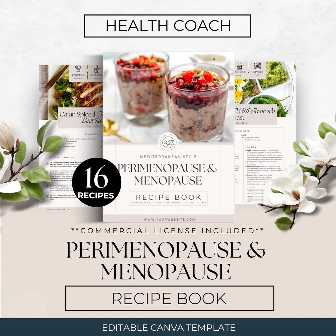 Editable Perimenopause & Menopause Recipe Book Template, Hormone ...