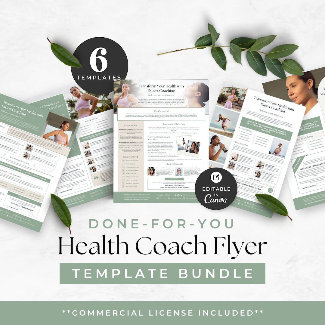 Health Coach Flyer, Editable Wellness Coach Template, Wellness Business ...