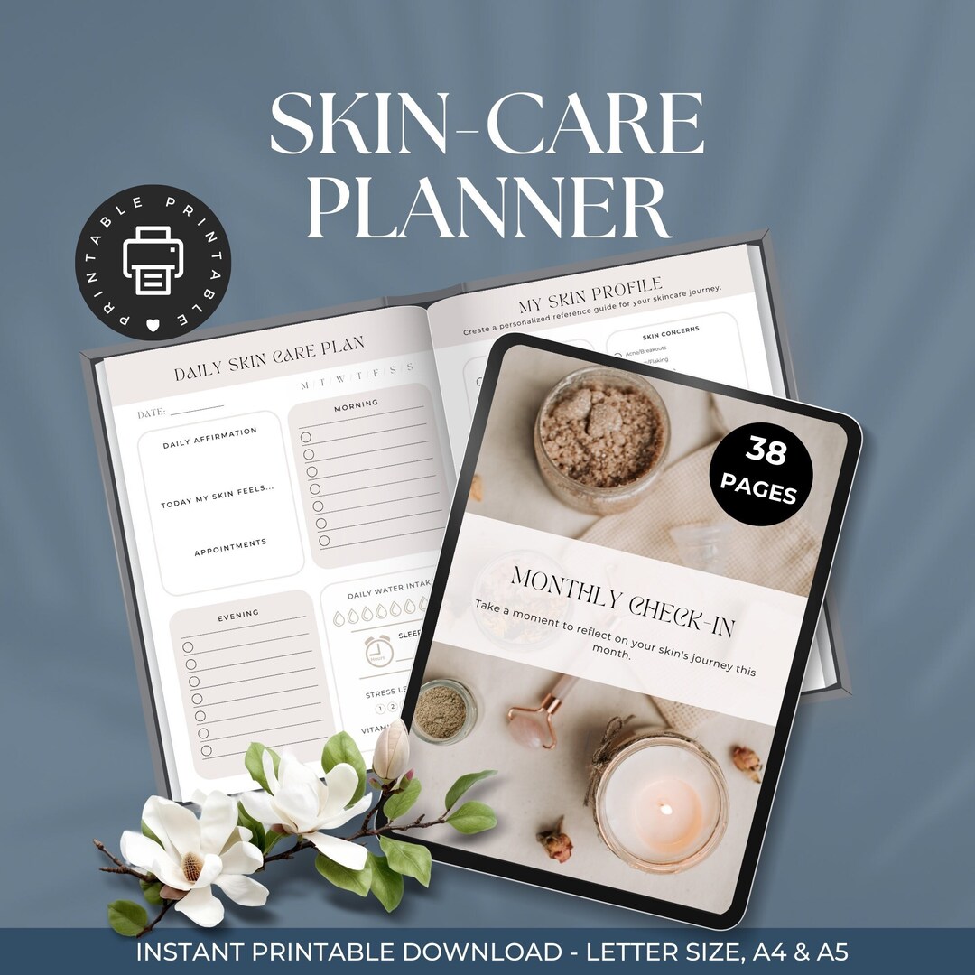 Skin Care Printable, Beauty Planner, Habit Tracker Planner, Self-care ...