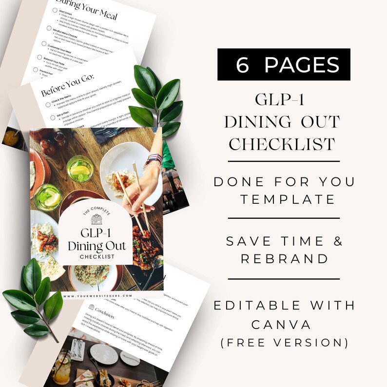 GLP1 Dining Out Checklist Editable Canva Template, Hunger Cues Guide ...