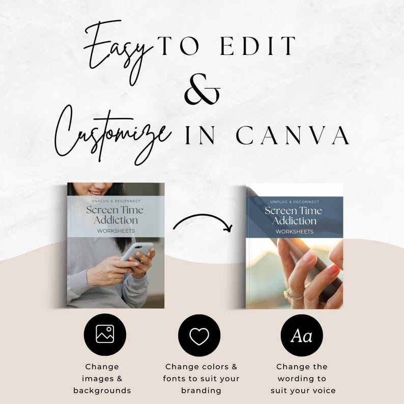 Screen Time Addiction Worksheets, Digital Dopamine Detox Workbook, CBT ...