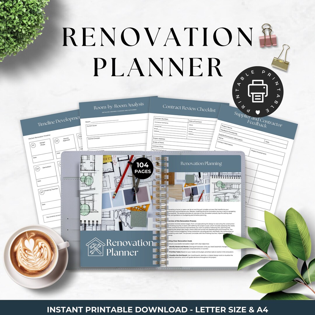 Home Renovation Planner, House Improvement, Project Plan, DIY Project ...