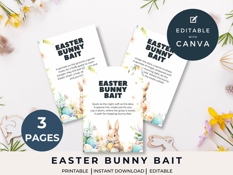 Easter Bunny Bait Printable, Editable Bunny Bait, Easter Bunny Food ...