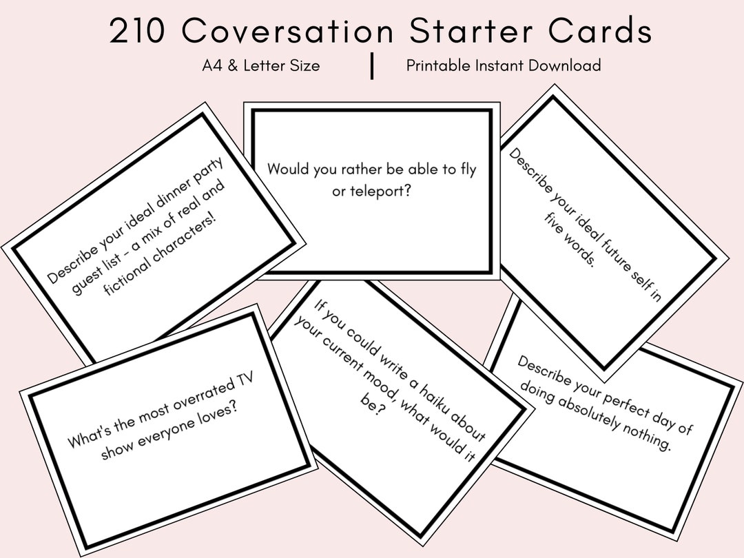 Conversation Starter Cards Ice Breaker Cards Conversation Cards Get to ...