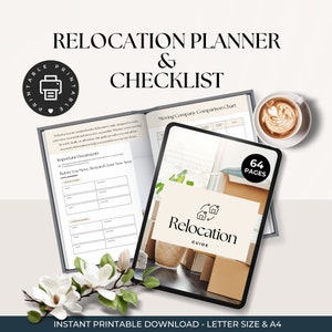 Moving Checklist and Planner Printable, Relocation Guide, New Home ...