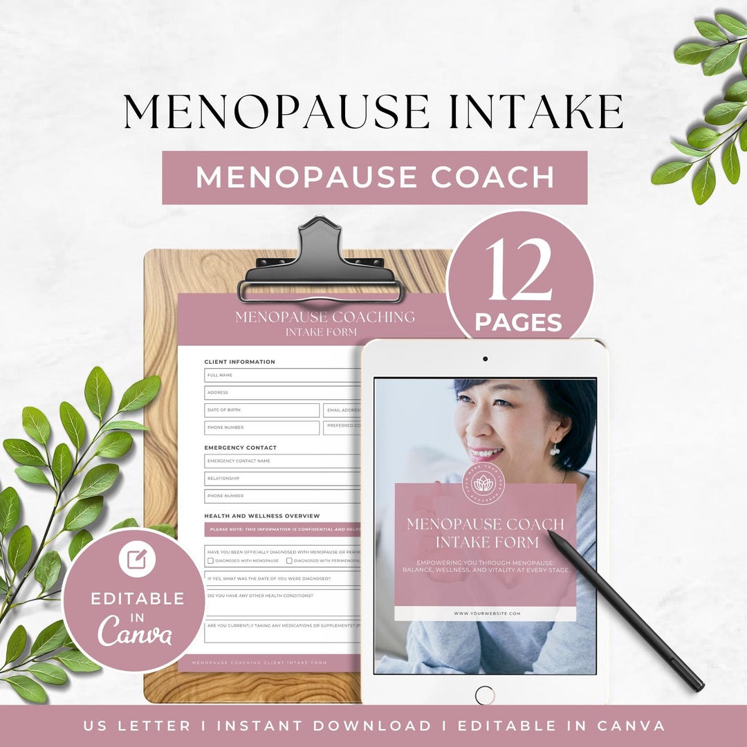 Menopause Coach Intake Form, Editable Client Questionnaire, Client ...