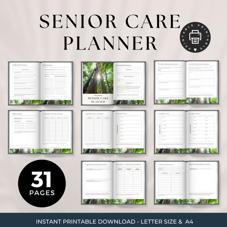 Elderly Care Planner, Caregiving Checklist, Caregiver Task List, Senior ...