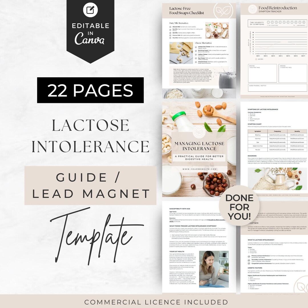 Managing Lactose Intolerance Guide, Health Coach Lead Magnet, Nutrition ...