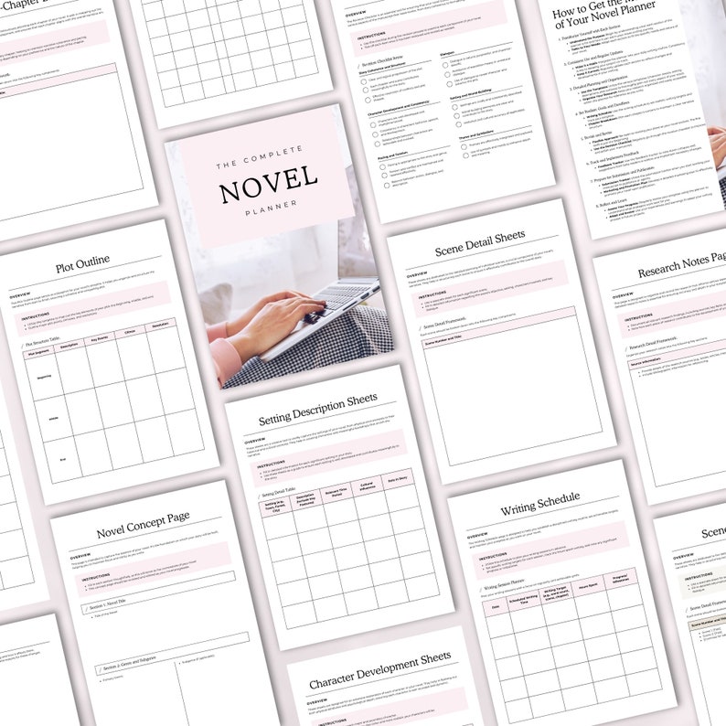 Novel Planner Printable, Writing Workbook PDF, Writing Planner ...