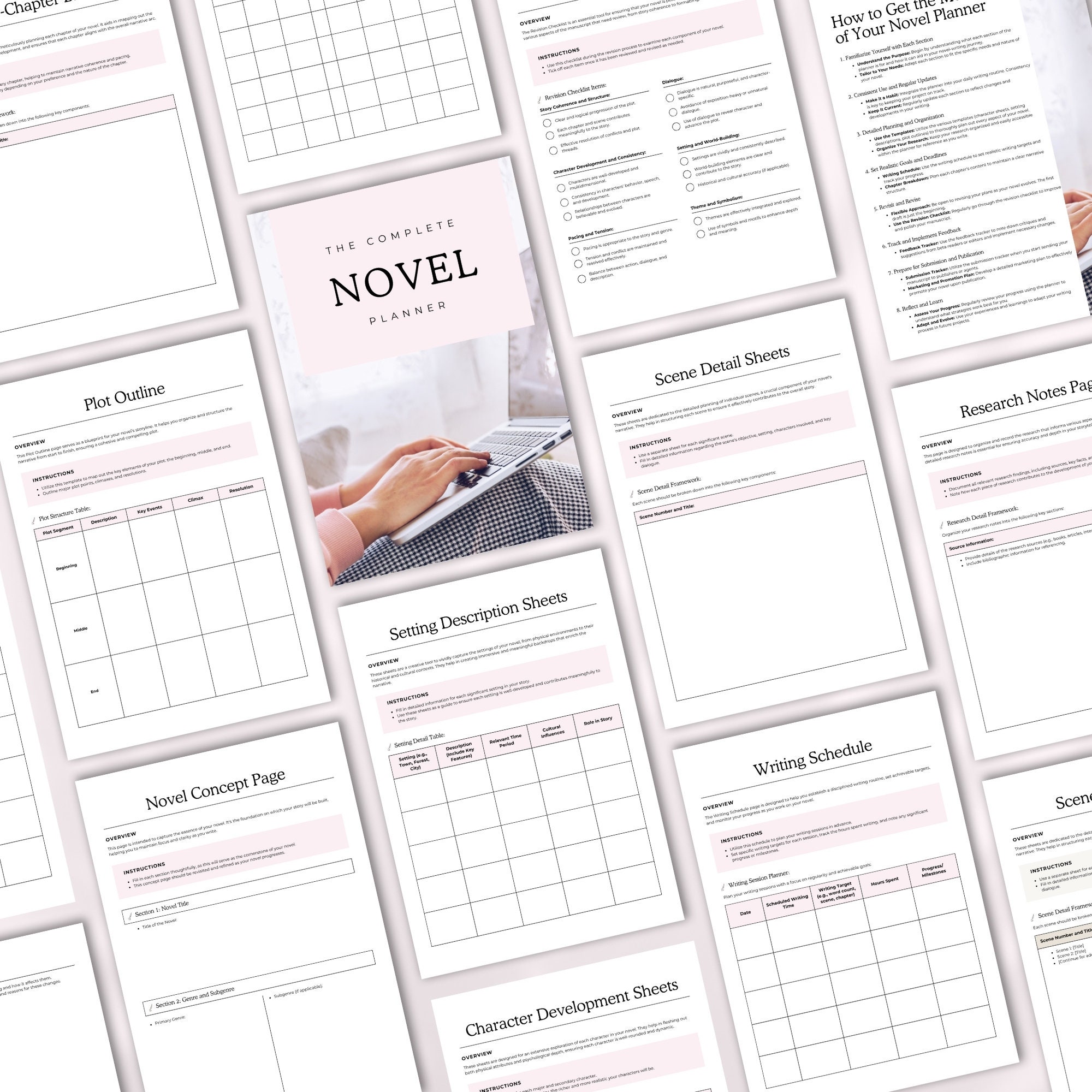 Novel Planner Printable, Writing Workbook PDF, Writing Planner ...