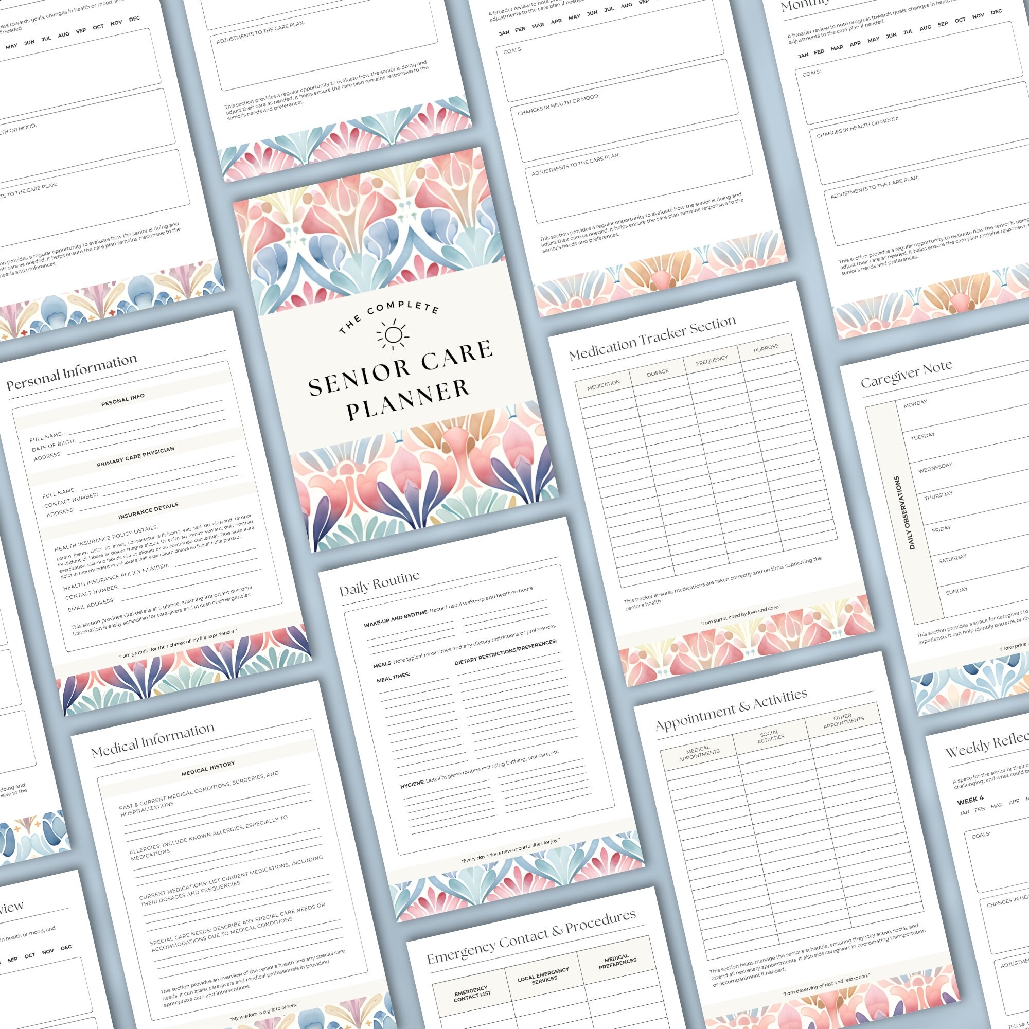 Elderly Care Planner, Caregiving Checklist, Caregiver Task List, Senior ...