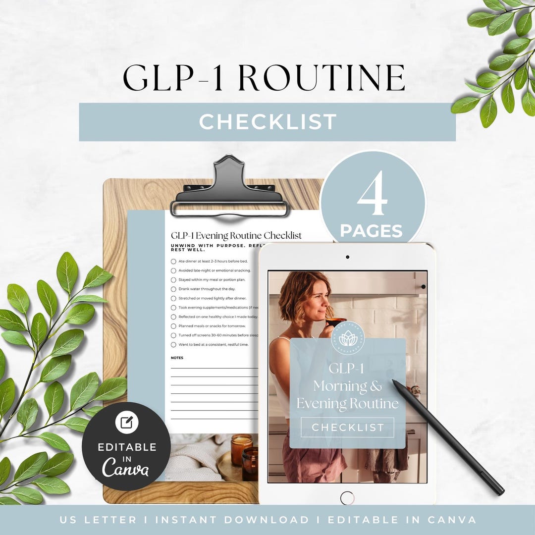 GLP-1 Daily Routine Checklist Template, Health Coach Lead Magnet ...