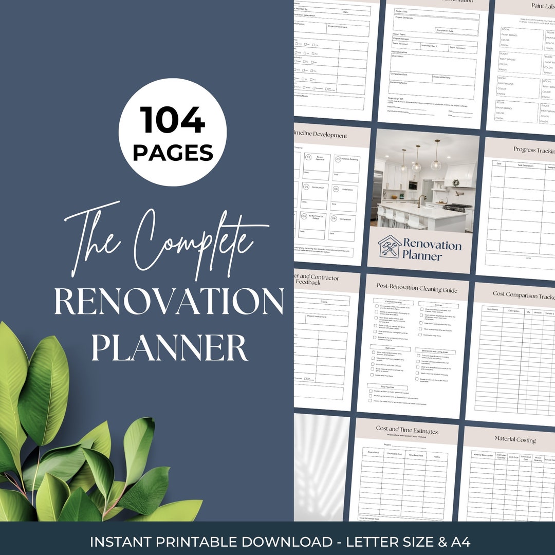Home Renovation Planner, House Improvement, Project Plan, DIY Project ...