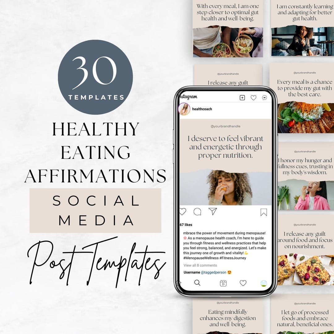 Healthy Eating Instagram Posts, Mindful Eating Quotes, Social Media for ...