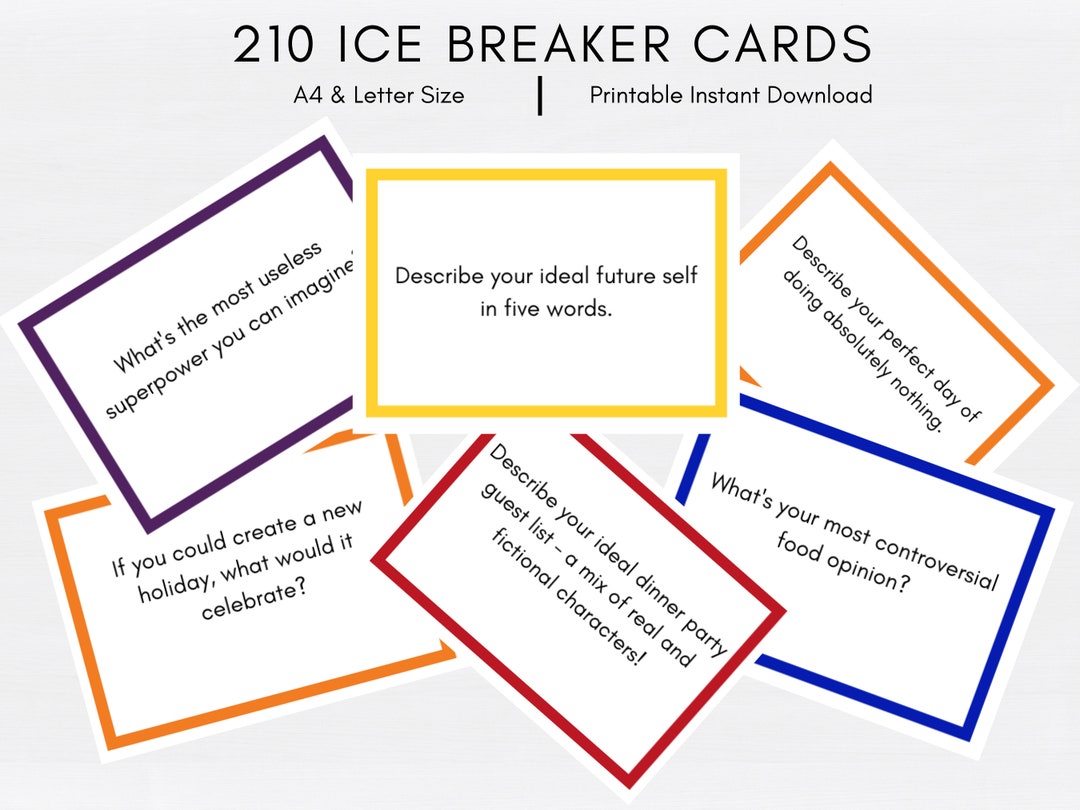 210 Ice Breaker Cards, Conversation Starter Cards, Conversation Cards ...