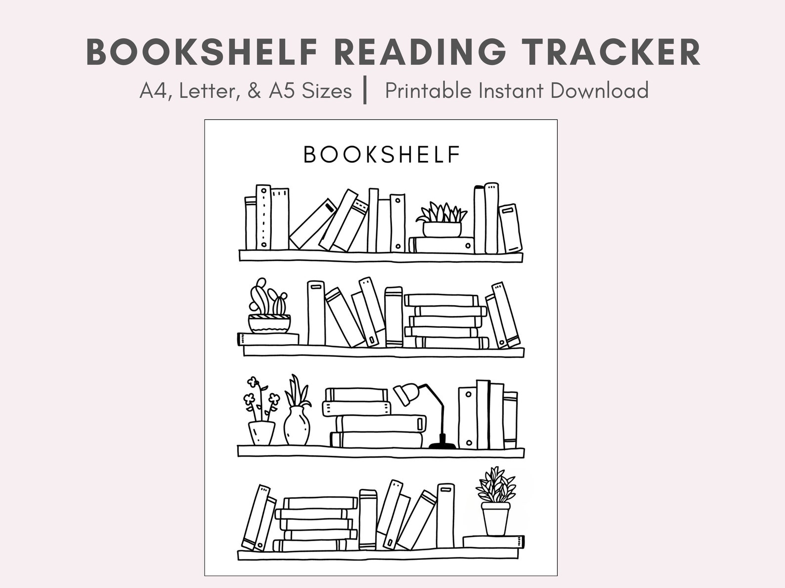 Bookshelf Reading Tracker, Reading Tracker, Reading Log, Books Read ...