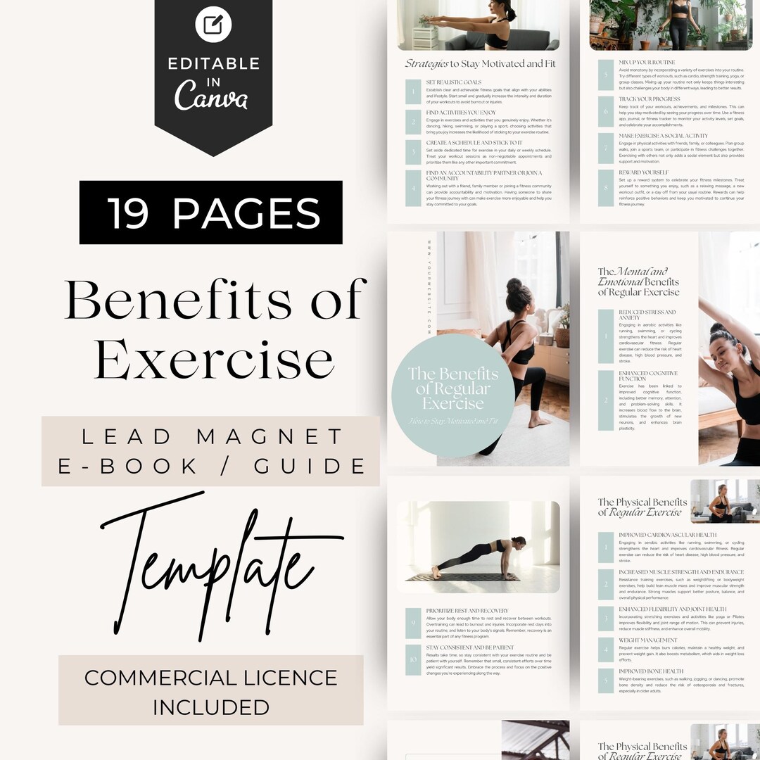 Fitness Ebook Editable Template, Health Coach Resources, Exercise Lead ...