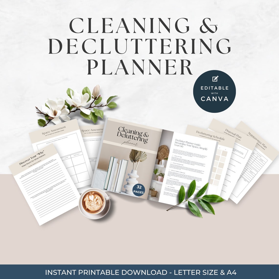 Declutter Planner Template, Weekly Cleaning, Cleaning Checklist , ADHD ...