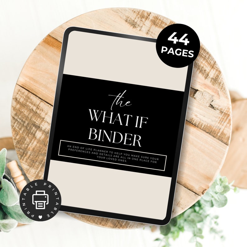 End of Life Planner Printable, Emergency Binder, What If Binder, Just ...