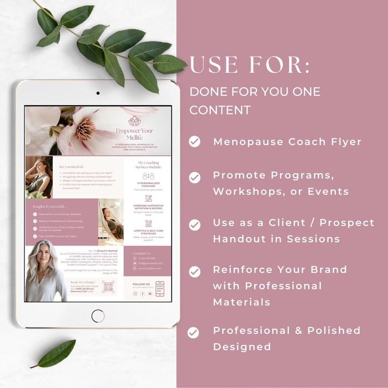Menopause Coach Flyer, Editable Women's Wellness Business Template ...