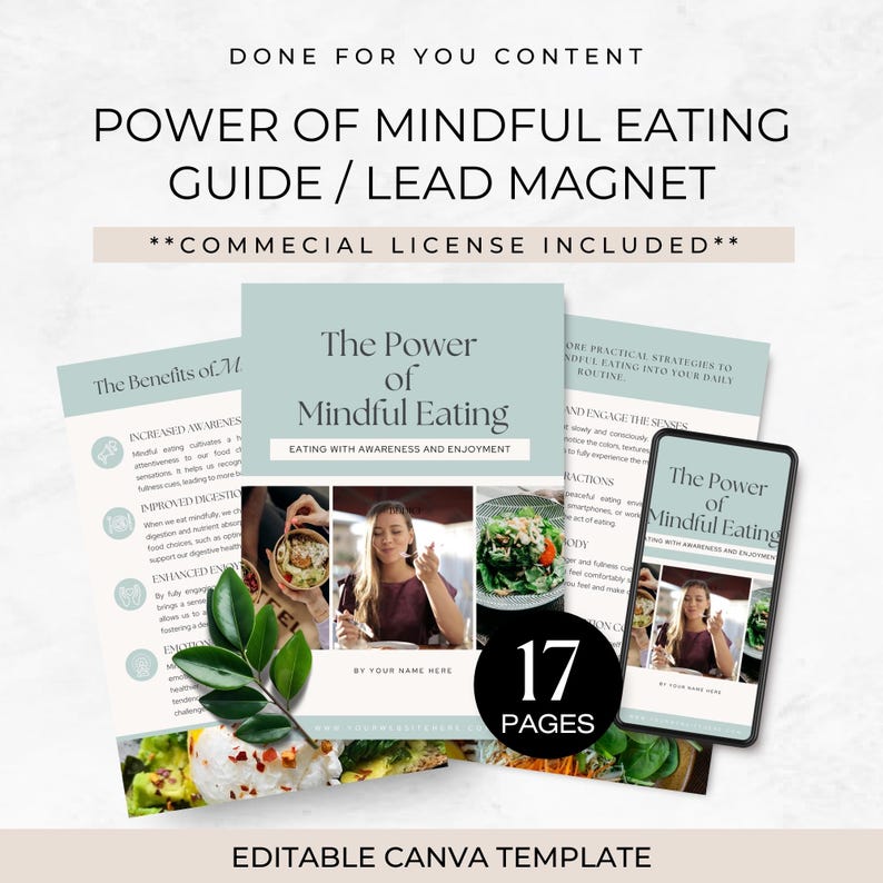 Health Coach Lead Magnet Editable Canva Template, Nutrition Coaching ...
