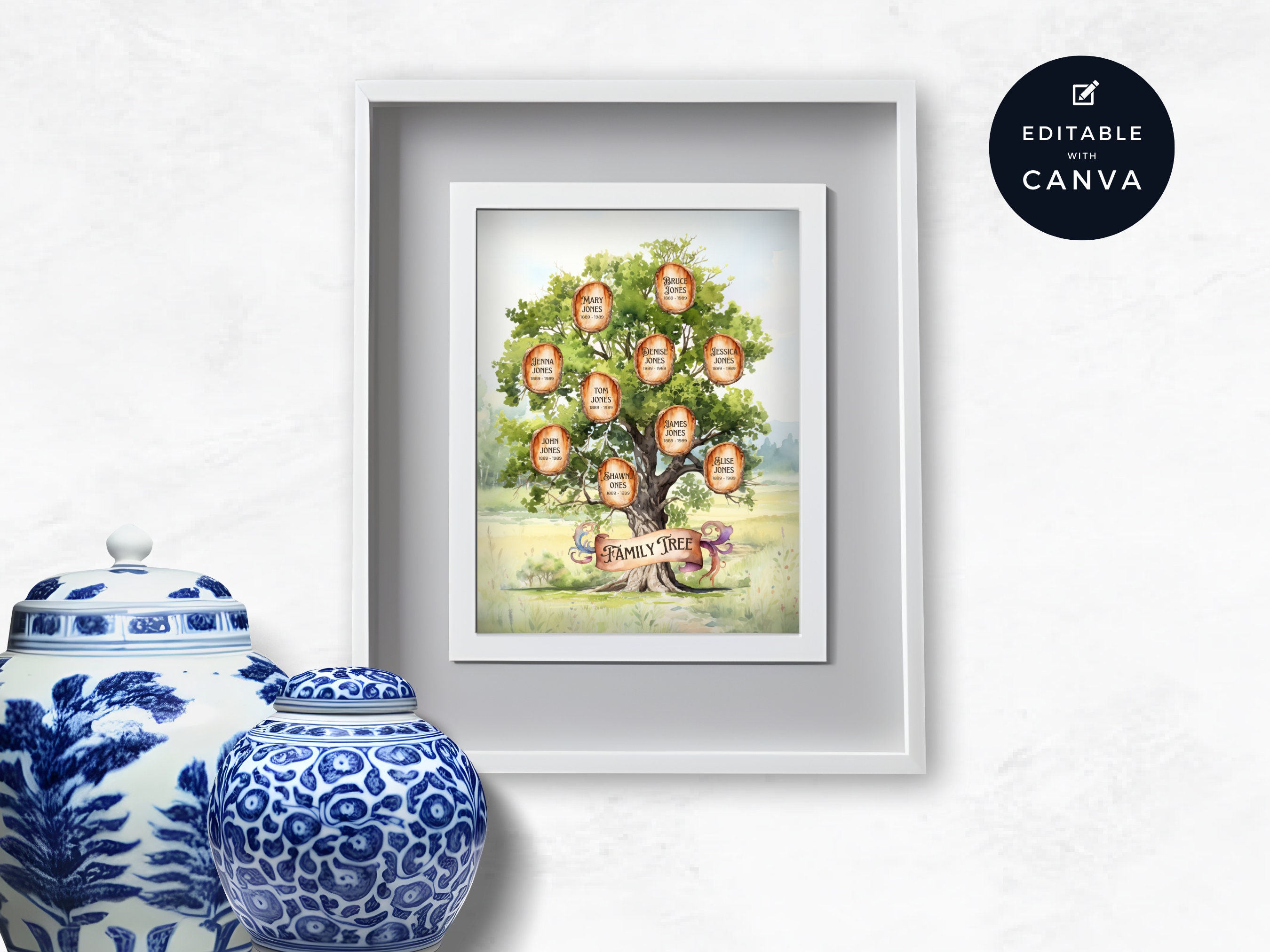 Family Tree Editable Canva Template, Ancestry Book Template, Family ...