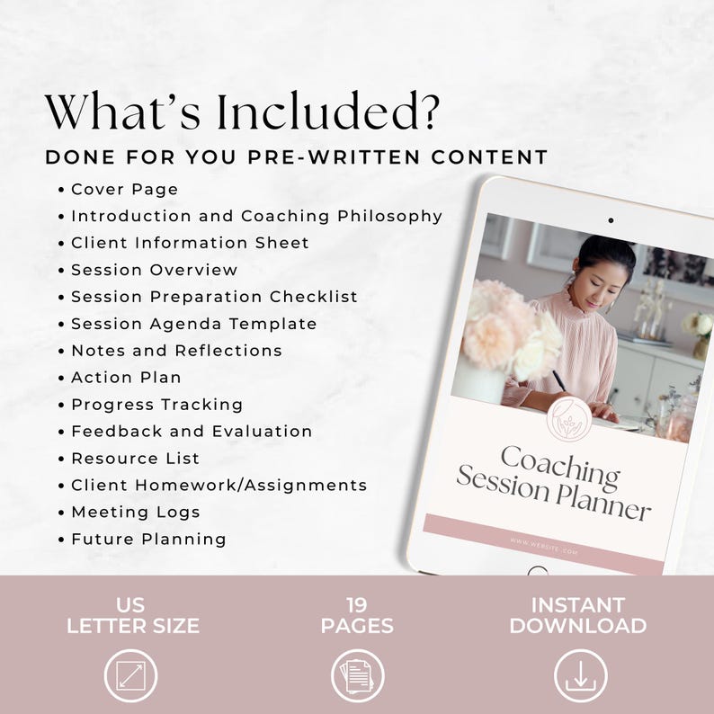 Life Coach Session Planner Template, Client Tracker & Organizer ...
