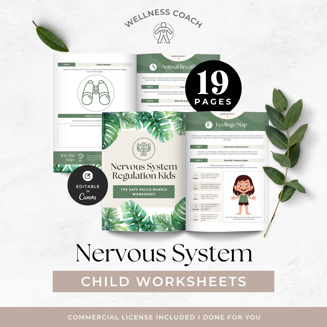 Nervous System Regulation Kids Workbook, Child Somatic Coaching ...