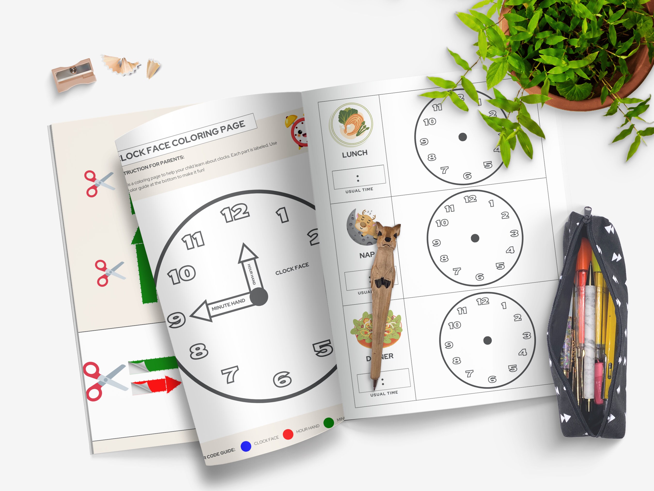 Learn the Clock Printable, Telling Time Activities, Clock Worksheets ...