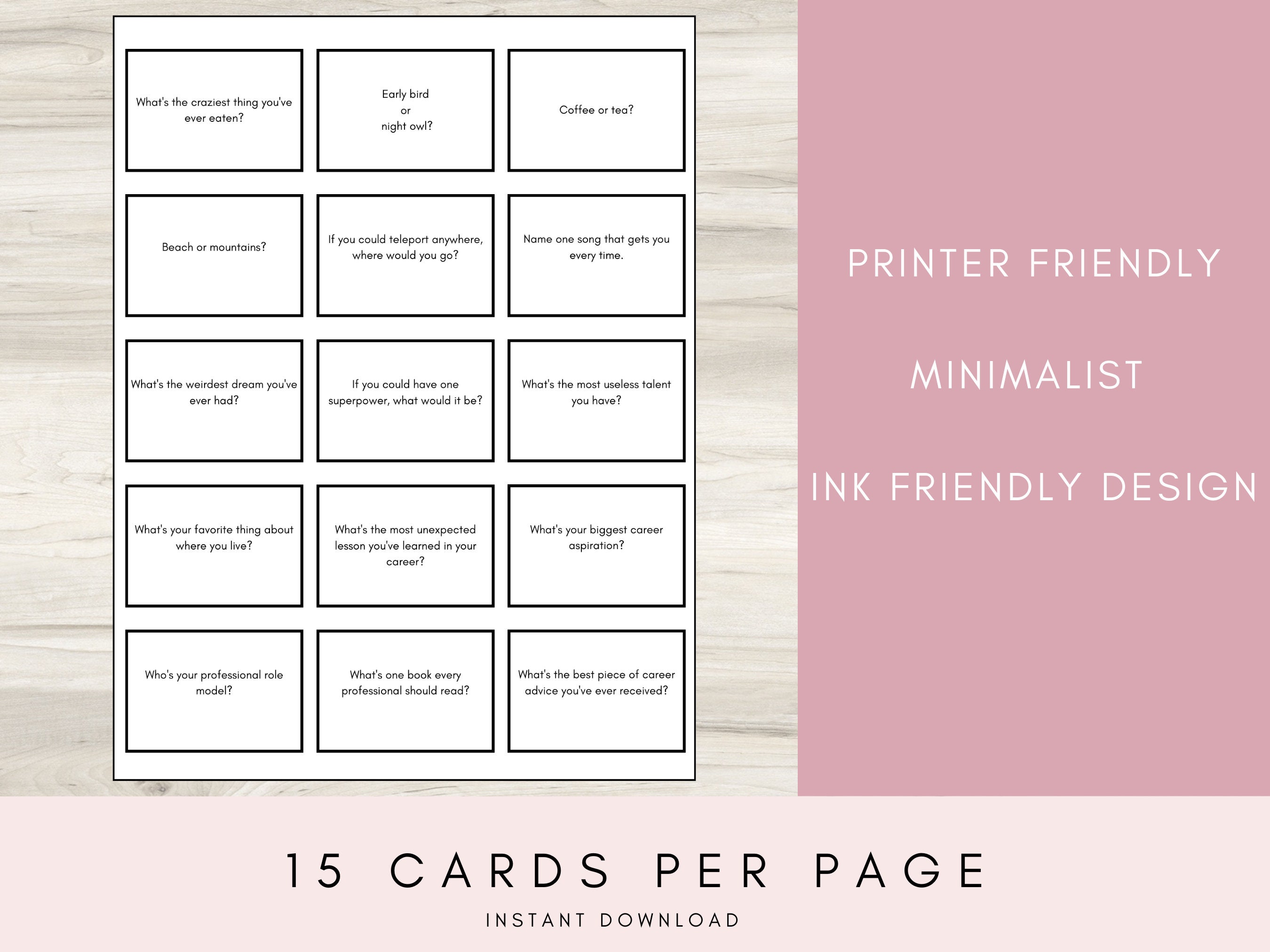 Conversation Starter Cards Ice Breaker Cards Conversation Cards Get to ...