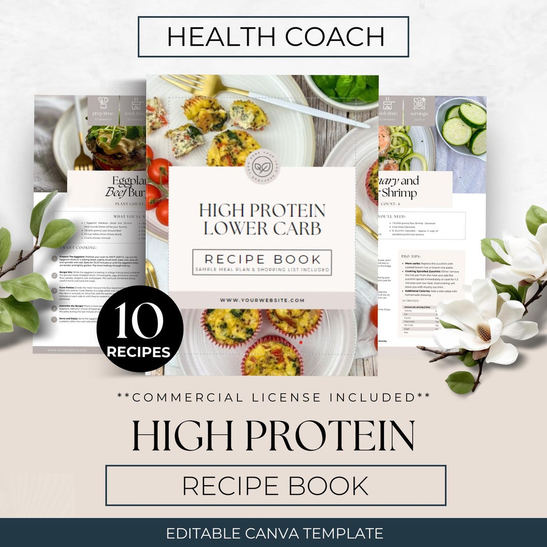 Editable Recipe Book, High Protein Lower Carb, Nutrition Coaching Ebook ...