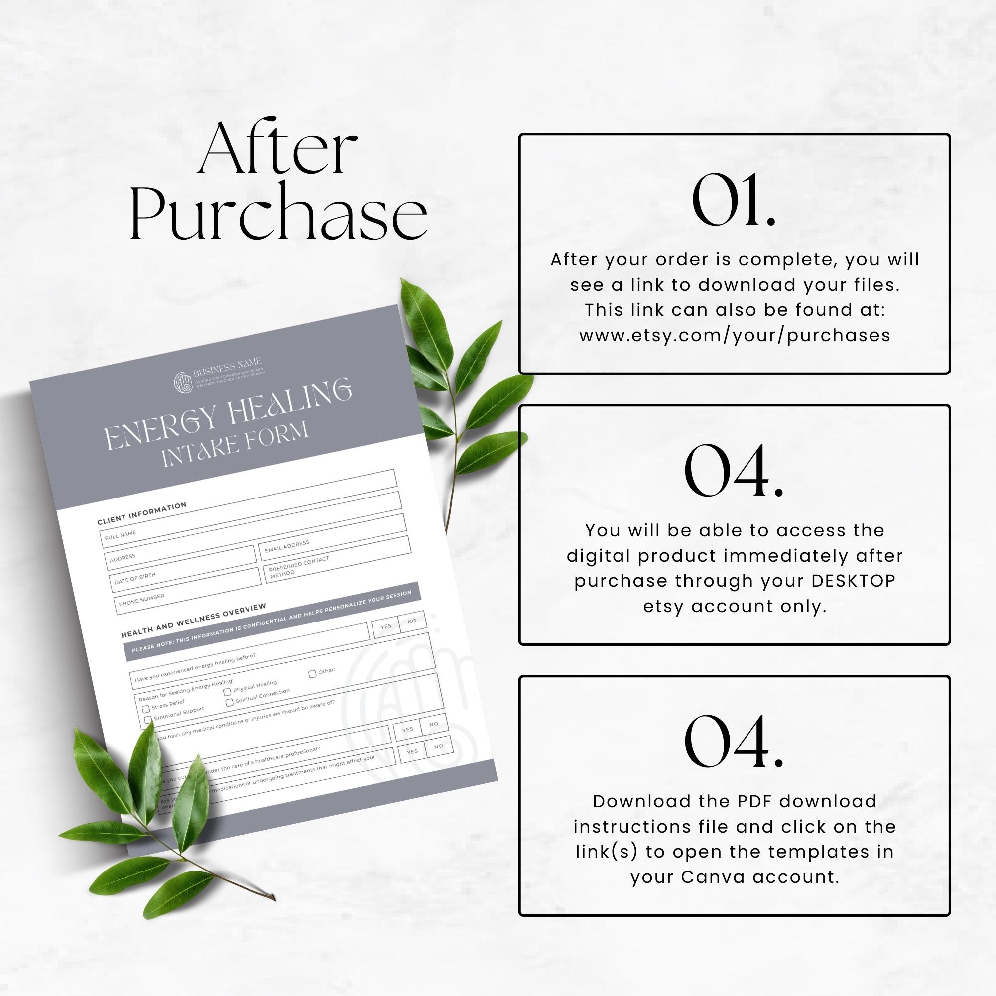 Energy Healing Intake Form, Editable New Client Questionnaire, Client ...